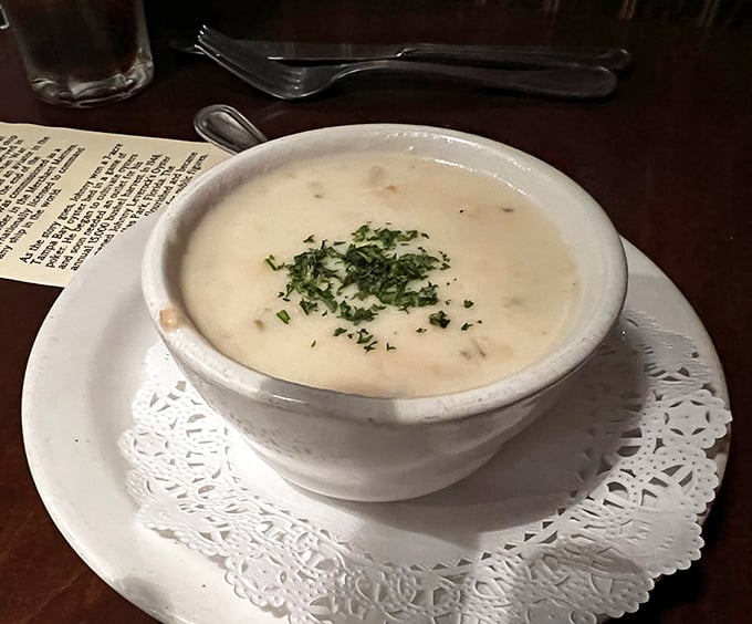 A bowl of creamy clam chowder that makes you wonder why you ever bother ordering it anywhere else.