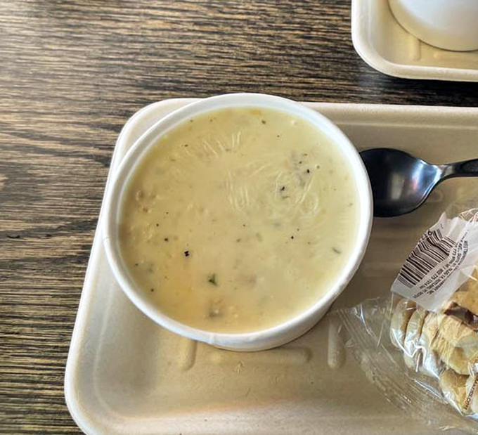 A proper clam chowder should be thick enough to stand a spoon in but delicate enough to let the seafood shine through. 