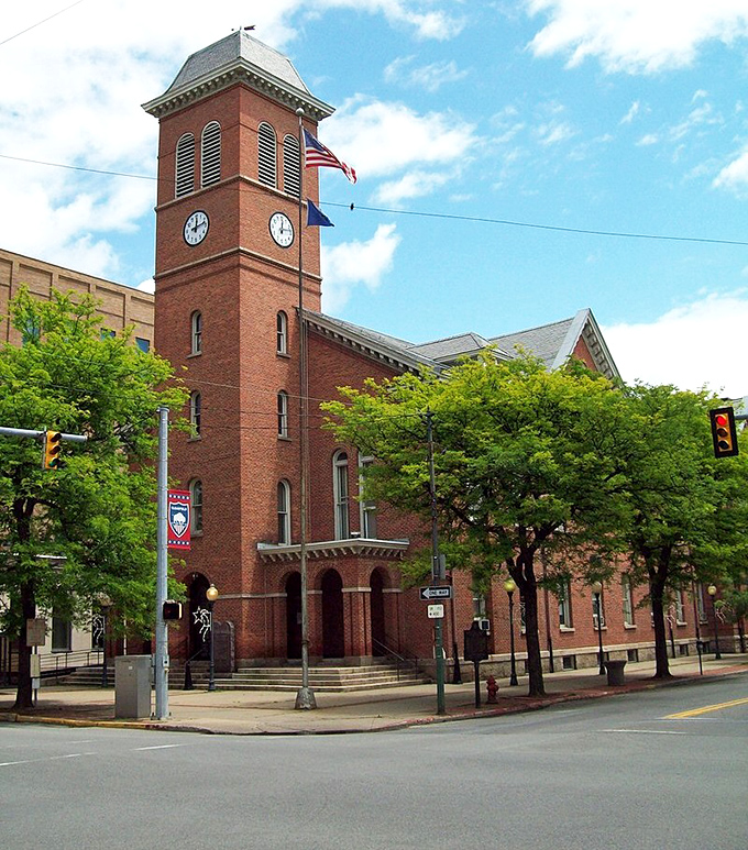 The Clearfield County Courthouse clock tower stands as the town's timekeeper, reminding residents that here, time moves at a pleasantly unhurried pace.