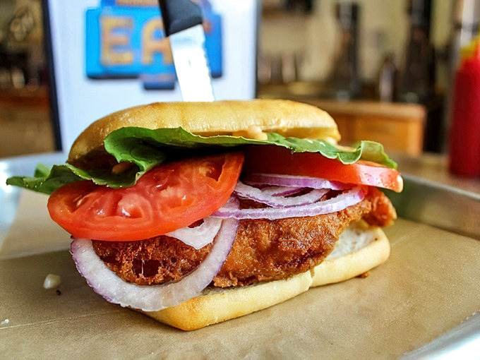 The cod sandwich&mdash;proof that Wisconsin's Friday fish fry tradition can be brilliantly reimagined in handheld form with crispy, flaky perfection. 