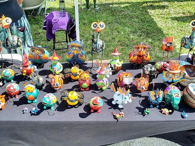 These whimsical metal critters bring Pixar-level personality to garden decor. Who knew recycled materials could smile so brightly?