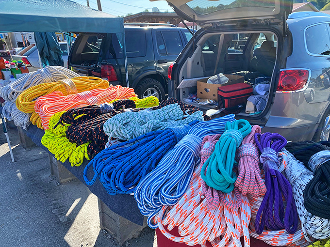 A rainbow of utility! These ropes aren't just functional&mdash;they're practically having a color competition right there in the parking lot.