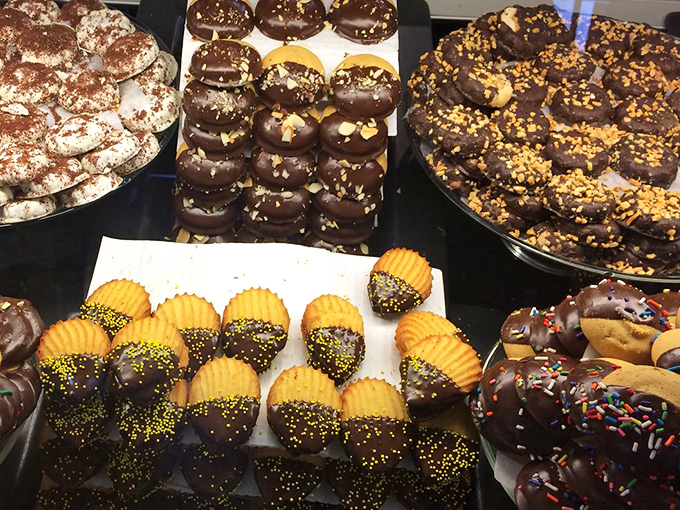 Chocolate-dipped cookies with sprinkles that would make your grandmother both impressed and slightly jealous. The cookie equivalent of dressing up for a special occasion.