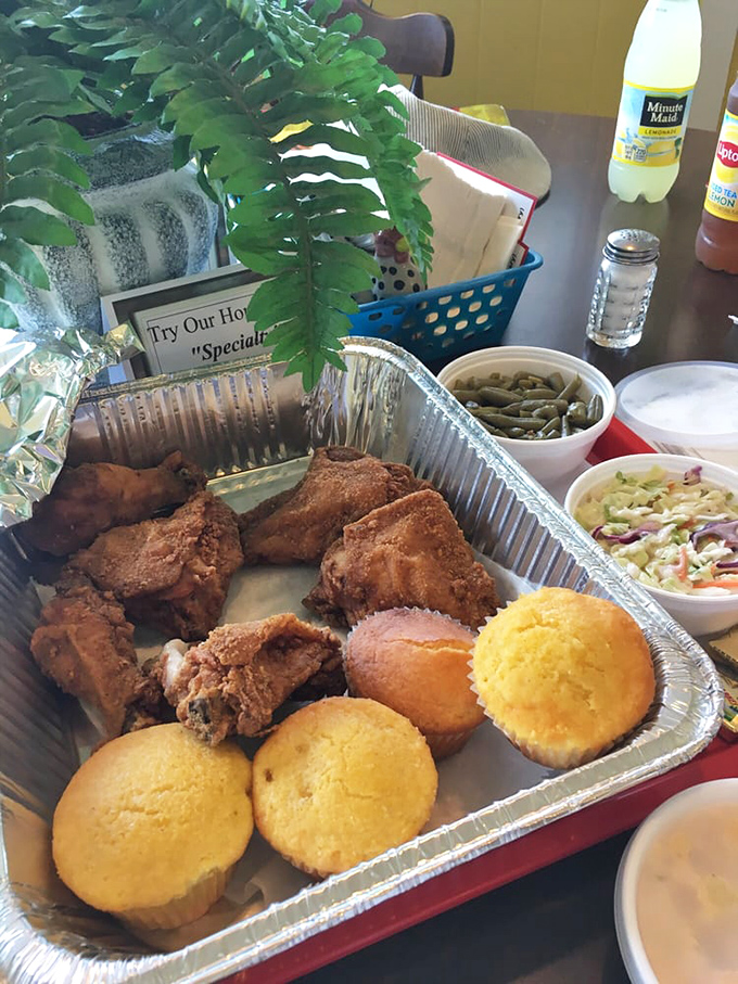 Family-style dining at its finest&mdash;fried chicken, golden cornbread muffins, and all the fixings. A feast that makes any table feel like Sunday dinner.