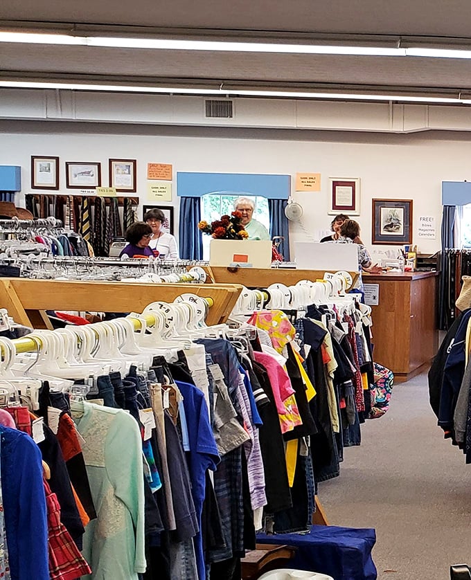 Where transactions happen and thrifting stories are exchanged. "You'll never believe what I found in housewares" is the start of many conversations here.