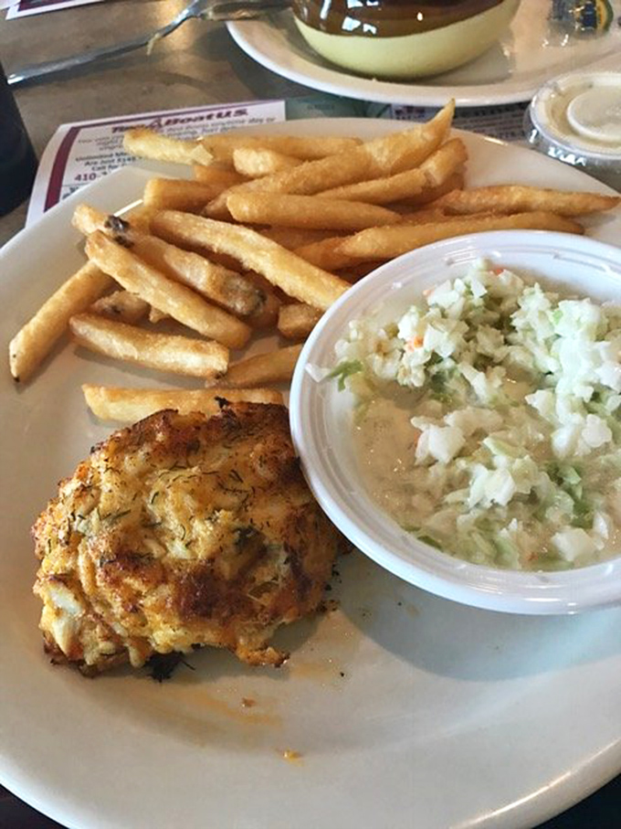 This crab cake contains so little filler it should be illegal. Pure Maryland gold that makes other states' versions look like sad imitations.