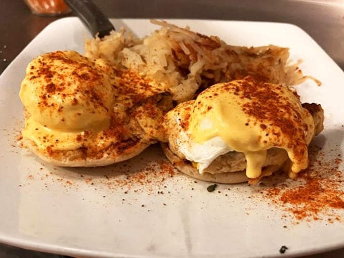 These golden crab cakes prove that breakfast boundaries are meant to be deliciously crossed with style.