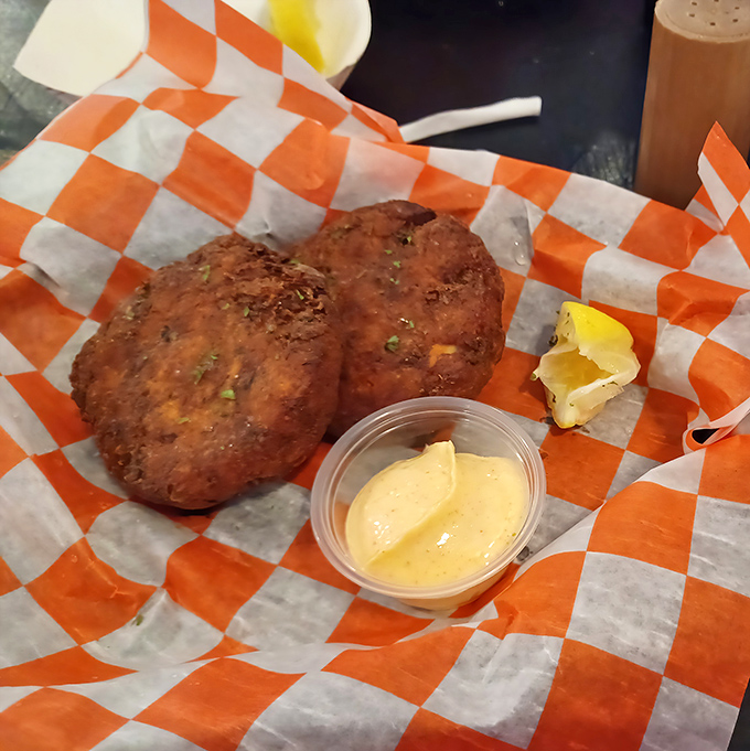These crab cakes contain so little filler, they're practically a protest against breadcrumbs. Pure crab goodness with just enough binding to keep the party together.
