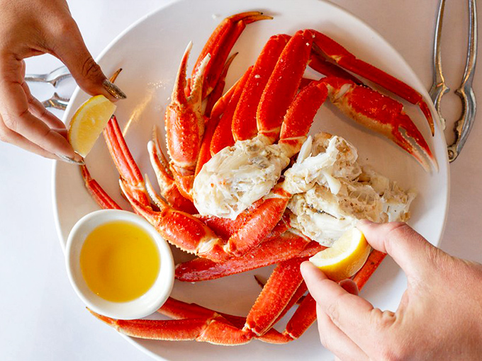 Crab legs so impressive they make you wonder if they've been working out at the gym—butter-dipped protein that's worth every bit of the delicious struggle.