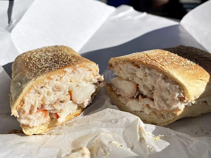 The Dungeness crab sandwich—where sweet, delicate meat meets toasted roll in perfect harmony. Worth driving across state lines for this stackable ocean treasure.