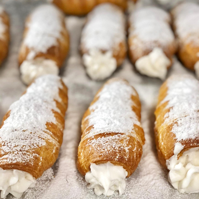 Cream horns that could make a French pastry chef weep with joy &ndash; delicate shells surrendering to clouds of vanilla-kissed filling.