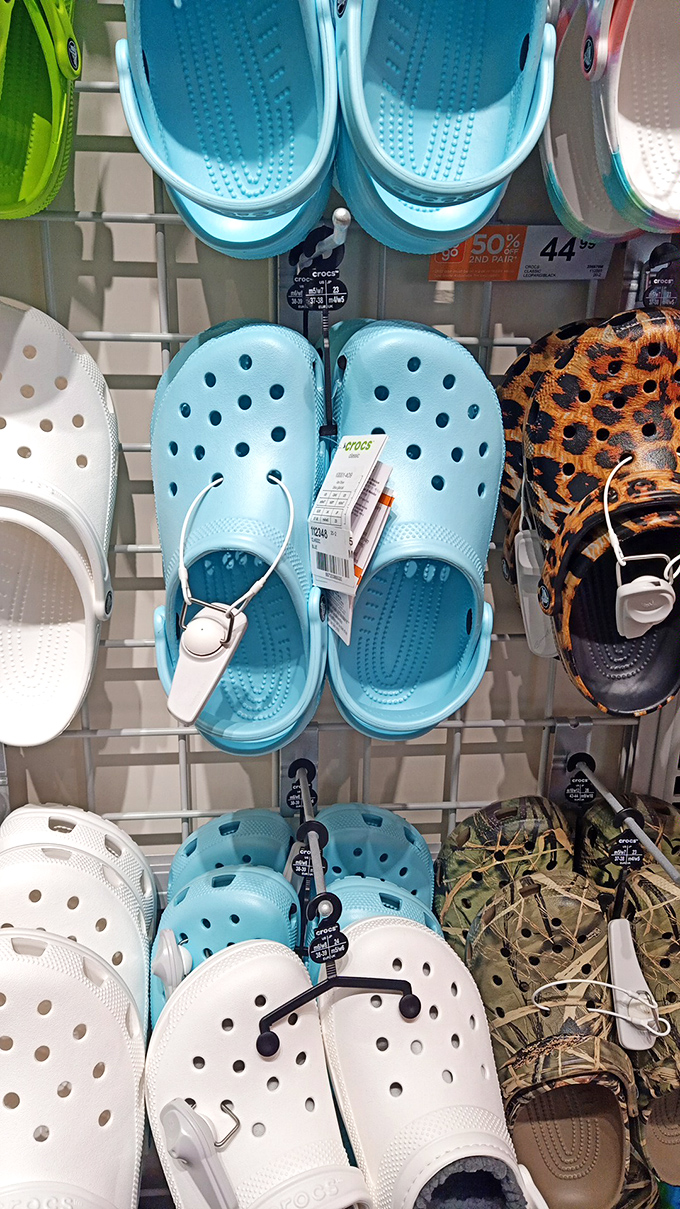 Crocs in every hue imaginable – comfort footwear that went from fashion faux pas to must-have faster than you can say "40% off."
