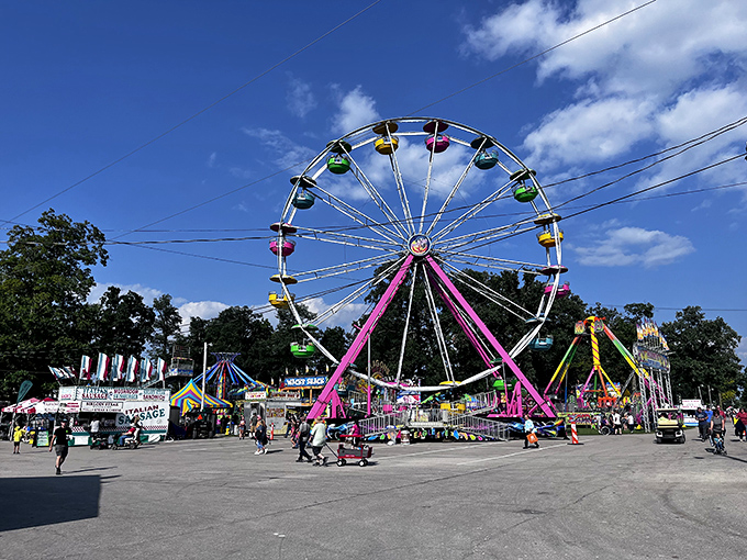 The county fair's Ferris wheel promises views and thrills that somehow feel more genuine than any big-city amusement park could deliver.