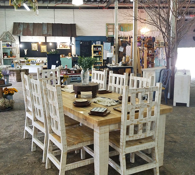 Farm-to-table before it was trendy. This distressed white dining set could host everything from Sunday suppers to holiday feasts with rustic charm.