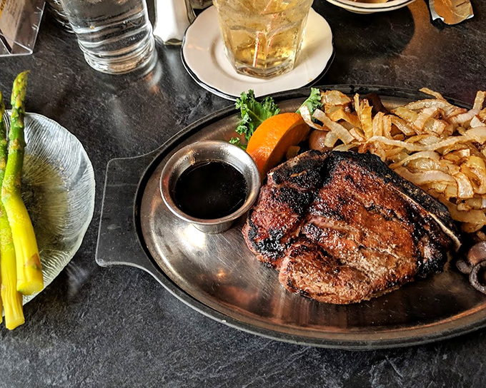 A steak that demands respect, served with the kind of char that makes you want to write thank-you notes to whoever invented fire.