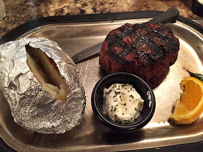 This filet mignon isn't just perfectly cooked; it's a work of art. Picasso had his Blue Period; The Land of Magic has its Juicy Period. 