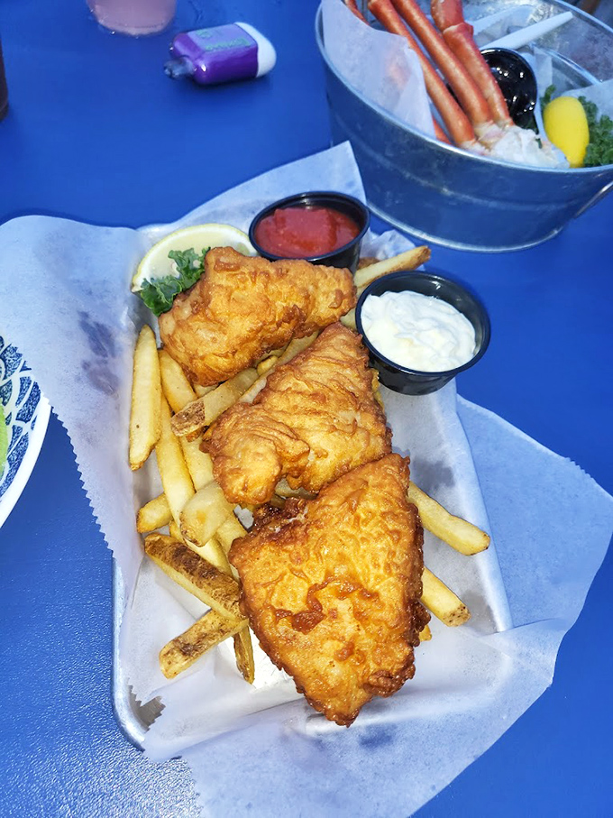 Fish and chips done right&mdash;flaky, golden fillets with fries that prove sometimes the classics don't need reinventing at all.