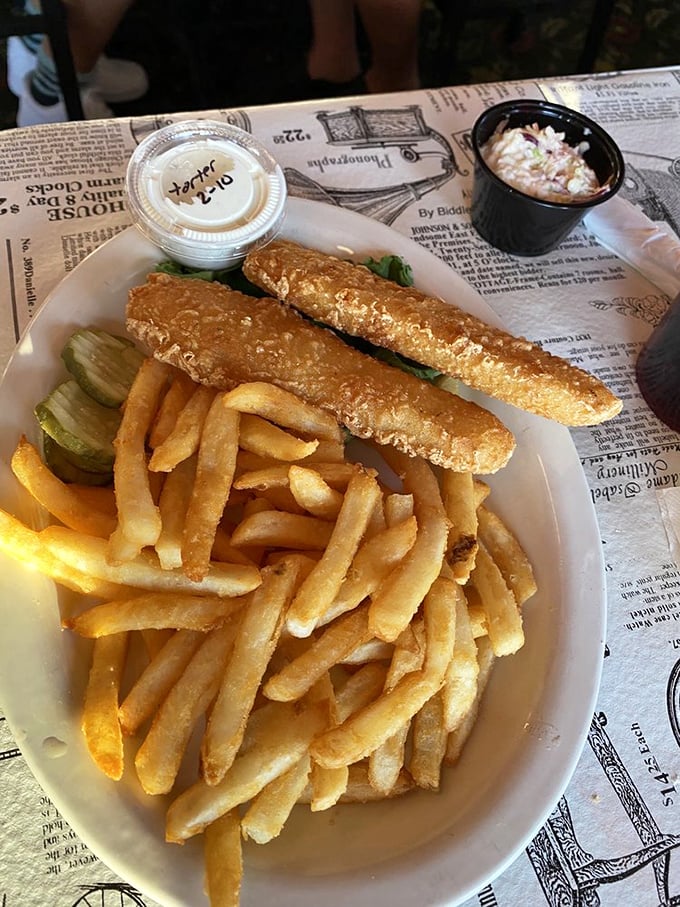 These golden fish fillets aren't just fried, they're transformed &ndash; crispy armor protecting tender flaky fish that would make Poseidon himself order seconds.