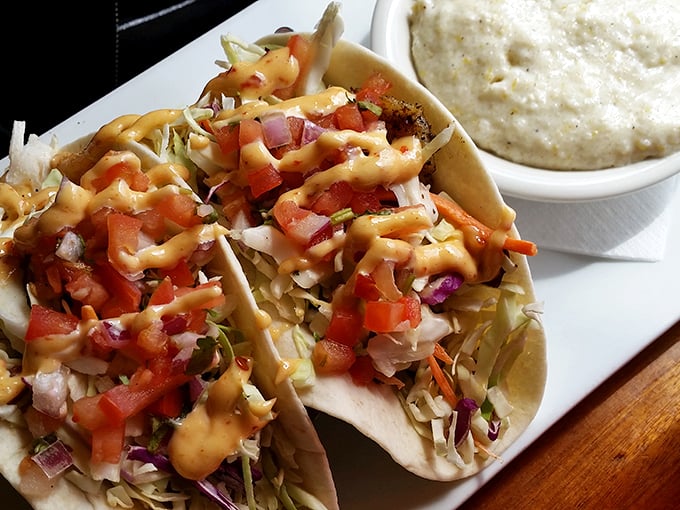 Fish tacos so vibrant they make other lunches look like they're broadcasting in black and white.
