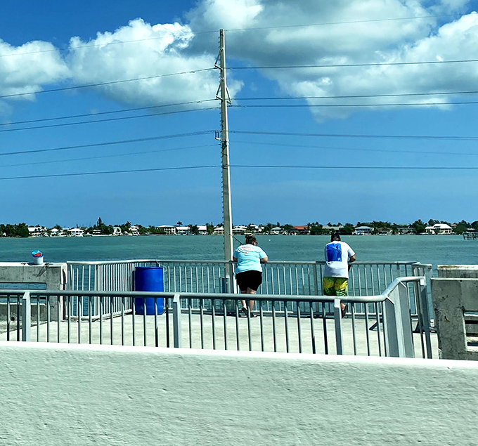Fishing from the Overseas Highway bridges isn't just a pastime—it's practically a constitutional right for Keys visitors seeking dinner with a view.