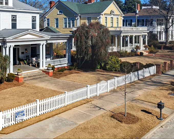 These historic homes with their pristine white picket fences aren't movie props&mdash;they're real residences where Covington families actually live their Norman Rockwell lives.