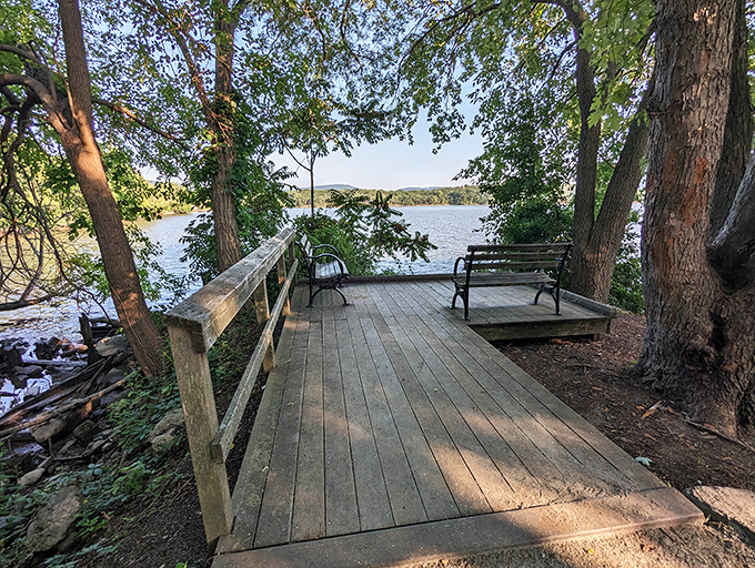 A quiet deck overlooking the Hudson where you can contemplate life's big questions or just decide what's for lunch.