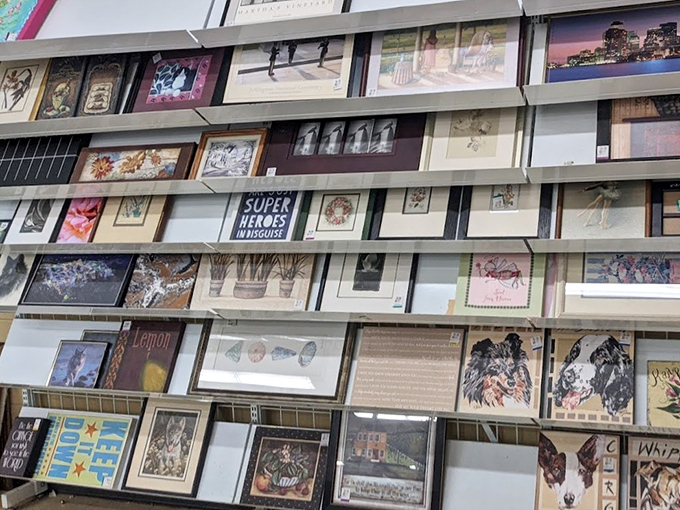 Wall art that spans every conceivable taste and era. One person's discarded "Live, Laugh, Love" is another's ironic apartment centerpiece.