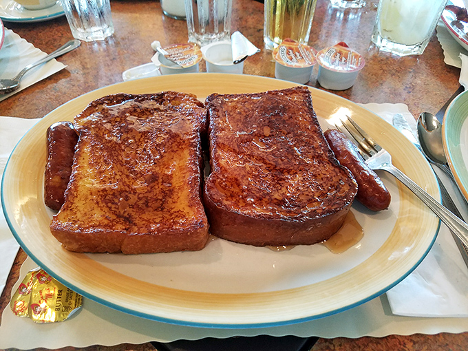 French toast so thick and golden it makes you wonder if bread has been holding out on us all these years.