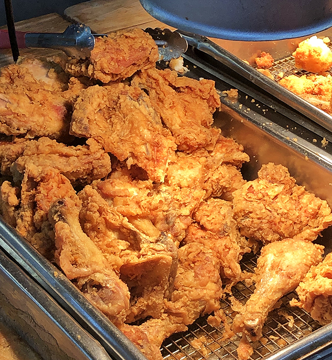 Fried chicken that would make Colonel Sanders weep with jealousy—crispy, golden-brown perfection waiting to make your day better.