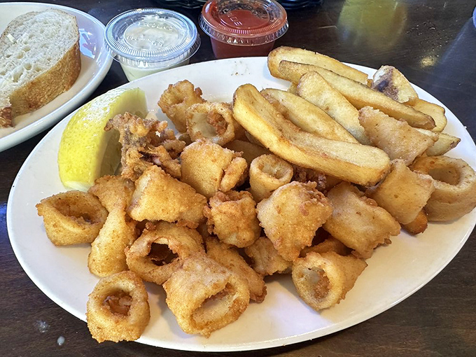 Calamari so perfectly fried it should have its own California postal code. Crispy outside, tender inside&mdash;the seafood equivalent of winning the lottery.
