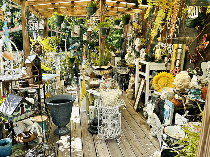 Garden treasures galore! This outdoor-themed section is where plant lovers and rusty-metal enthusiasts find common ground.