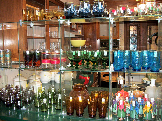 Glassware that tells stories&mdash;from elegant cobalt blues to cheerful patterns that once graced dinner tables where actual conversations happened.