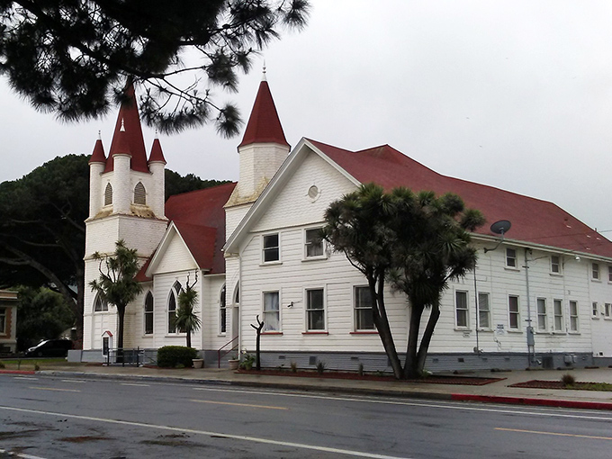 Grace Temple Missionary Baptist Church's distinctive red-roofed spires have been guiding the faithful and architecture enthusiasts alike for generations in downtown Lompoc.