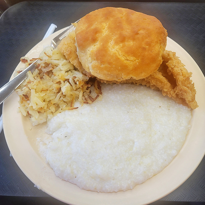 Grits done right &ndash; creamy enough to make instant oatmeal question its life choices forever.