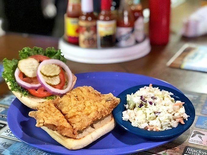 A proper fish sandwich isn't about fancy presentation &ndash; it's about fresh catch, proper seasoning, and the kind of coleslaw that makes you reconsider your relationship with cabbage.