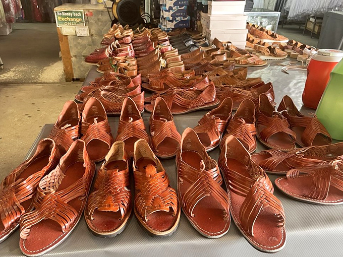 Handcrafted leather sandals lined up like soldiers ready for summer duty &ndash; each pair telling stories of craftsmanship that big-box stores simply can't match.