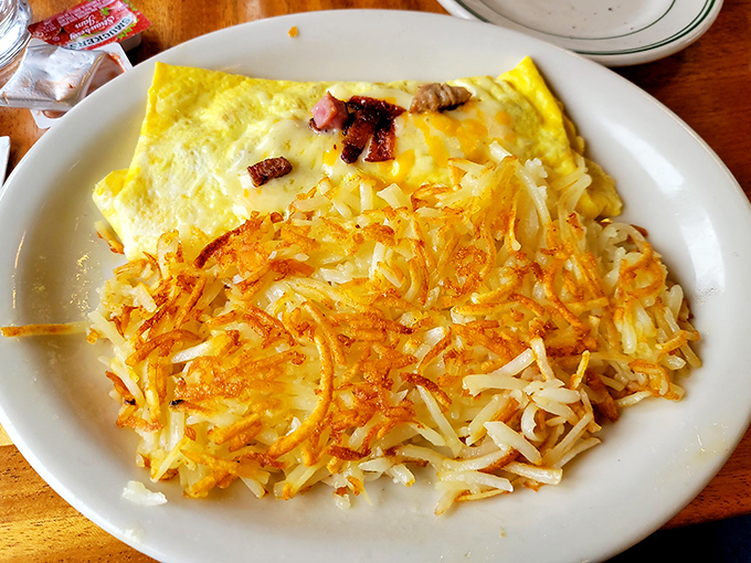 Hashbrowns that achieve the impossible trifecta: crispy edges, tender centers, and enough cheese to make Wisconsin proud. Breakfast engineering at its finest.