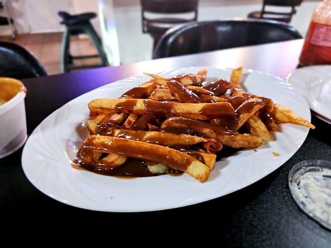 Chips smothered in gravy&mdash;a comfort food rebellion against Nevada's desert heat. This plate doesn't need neon lights to announce its delicious presence.