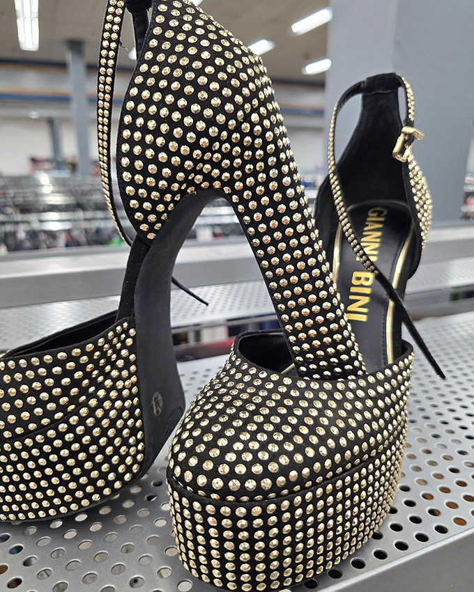 Cinderella never had it this good! These studded platform heels scream "main character energy" and probably cost less than a fancy cocktail downtown.