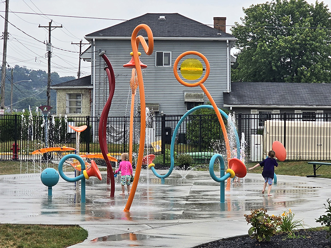 Who needs a water park when you've got this colorful splash pad? On summer days, it's the happiest square footage in Beaver County.