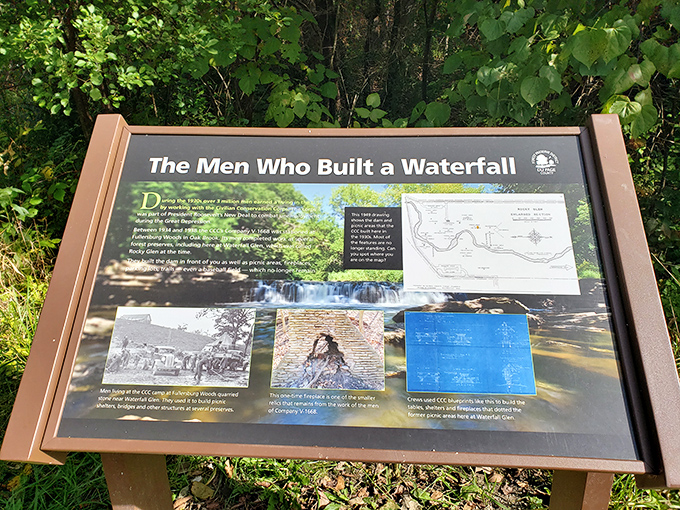 History carved in stone and stories. This interpretive sign reveals the human hands behind nature's masterpiece&mdash;like reading the director's notes for Planet Earth.