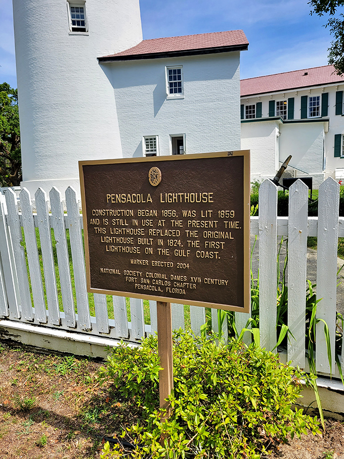 History cast in bronze tells the tale of Florida's oldest Gulf Coast lighthouse, a beacon that's been "working from home" since 1859.