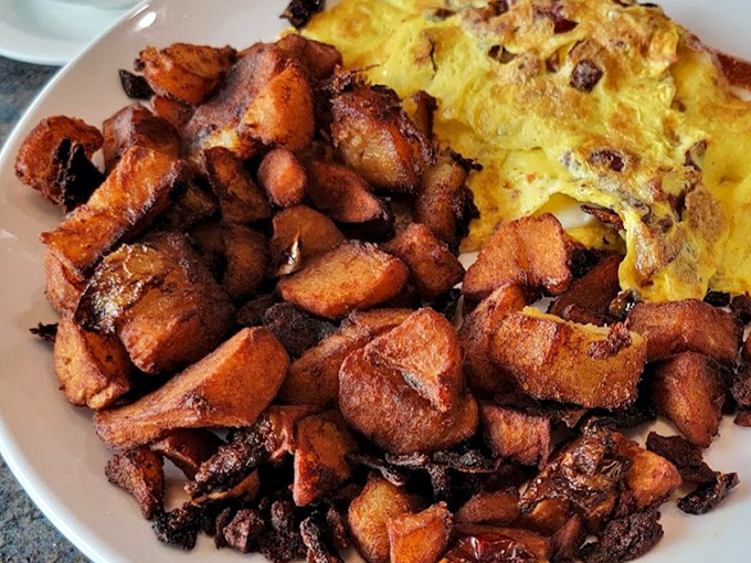 Home fries so perfectly crispy on the outside and tender inside, they deserve their own fan club and commemorative t-shirt.