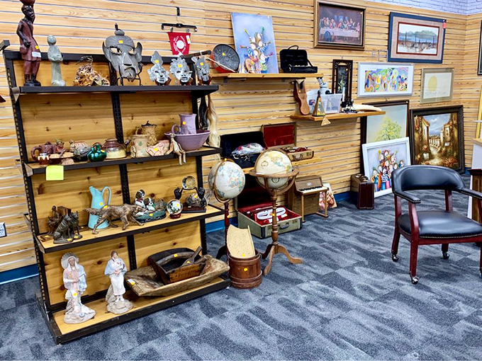 One person's tchotchke is another's masterpiece. This collection of globes, figurines and wooden treasures is like an archaeological dig through American homes.