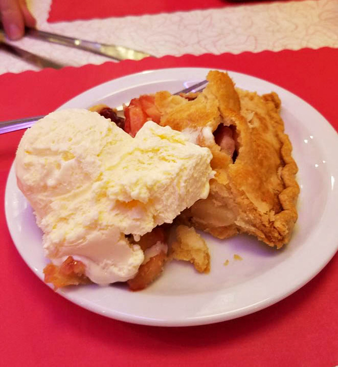 Pie that makes you contemplate moving to Casper just to be closer to it&mdash;flaky, golden crust embracing fruit filling like a warm hug.