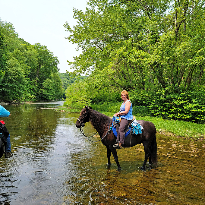 Crossing Little Beaver Creek on horseback&mdash;when "horsepower" meant something entirely different. A timeless way to experience Ohio's natural beauty.