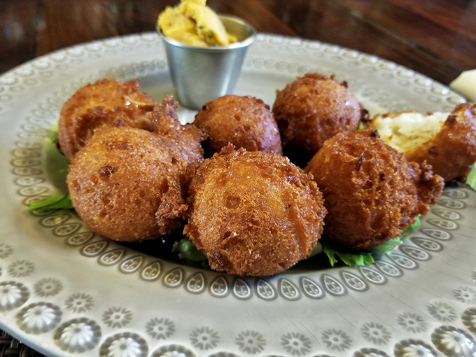 Golden orbs of cornmeal bliss that would make any Southern grandmother nod with approval and ask for seconds.