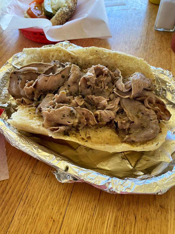 The Italian beef sandwich &ndash; Chicago's other culinary gift to humanity &ndash; piled high and ready to transform your shirt into an impromptu napkin.