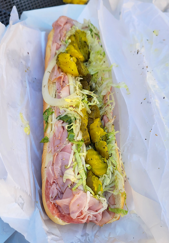 This Italian hoagie isn't just a sandwich&mdash;it's an architectural marvel of meat, cheese, and perfectly placed peppers.
