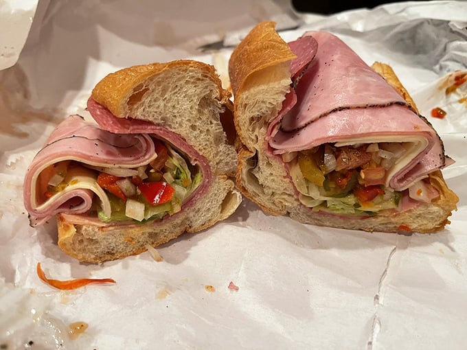 This Italian sub isn't messing around &ndash; it's the kind of sandwich that requires both hands and possibly a nap afterward.